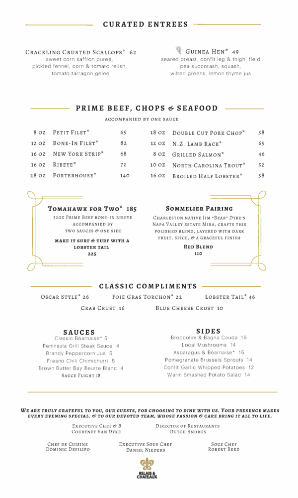 Menus – Peninsula Grill